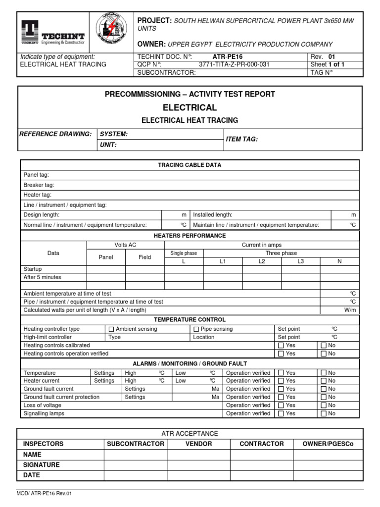 Atr-Pe16 - Electrical Heat Tracing | PDF