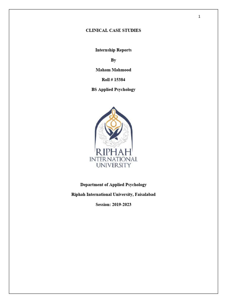 Case Report Internship | PDF | Cannabis (Drug) | Psychotherapy