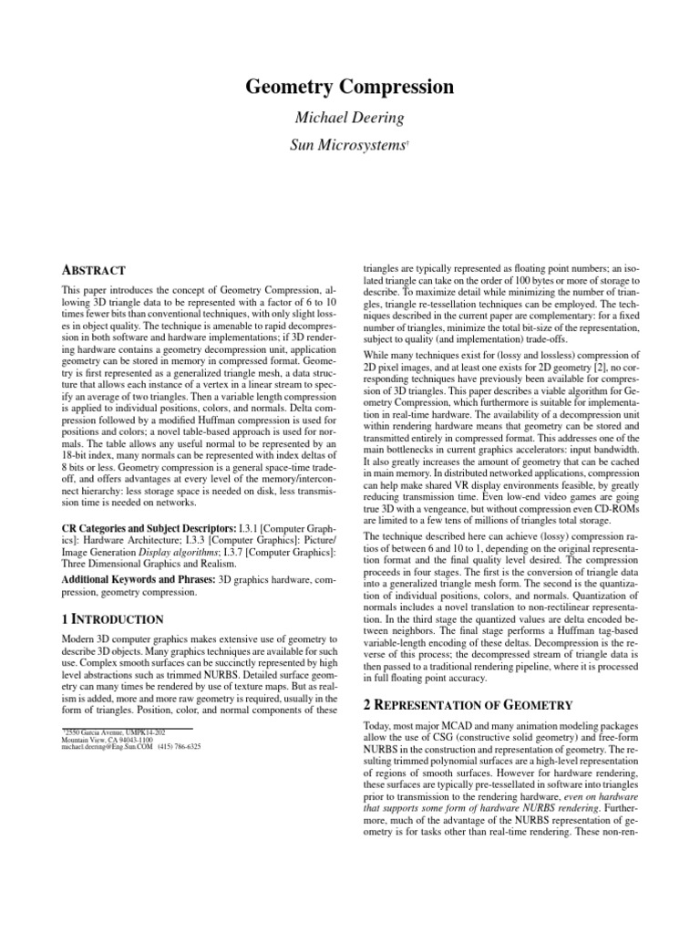 Geometry Compression | PDF