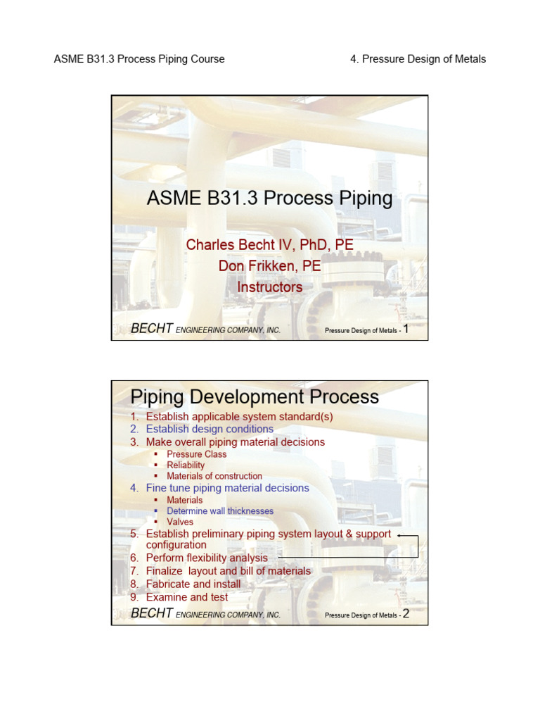 B31.3 Process Piping Course - 04 - PressureDesignofMetals | PDF | Pipe ...