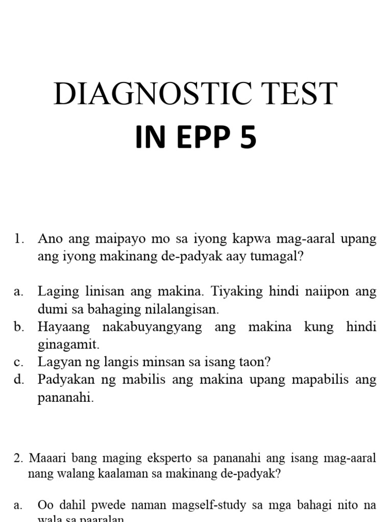 Diagnostic Test In Epp 5 Pdf