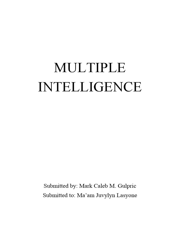 Multiple Intelligence | PDF