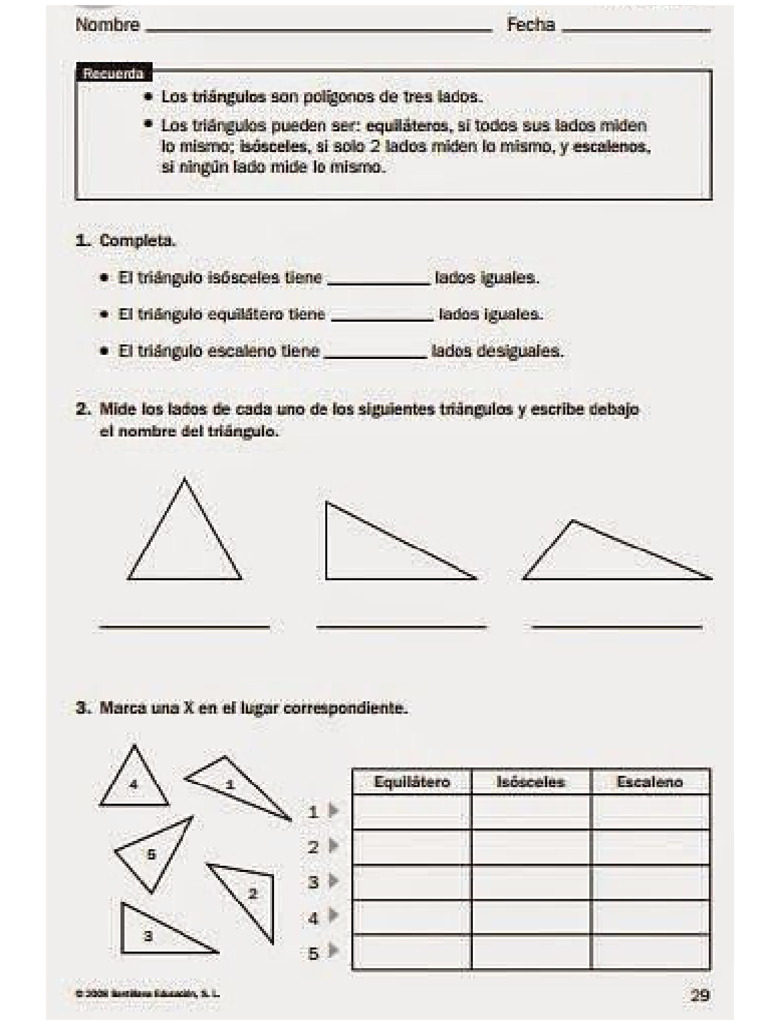 Impresiones de Matematicas Clases de Triangulos | PDF