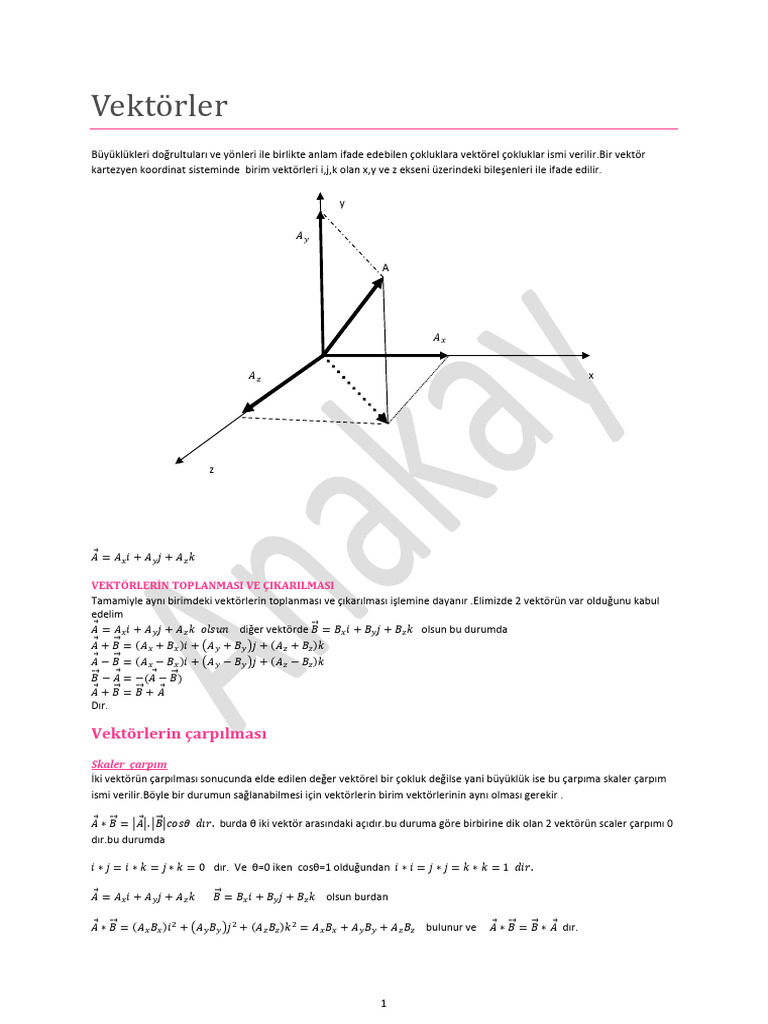 101 Fizik Kitap Vektörler | PDF