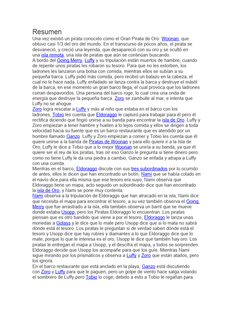 One Piece Capitulos Resumen | PDF