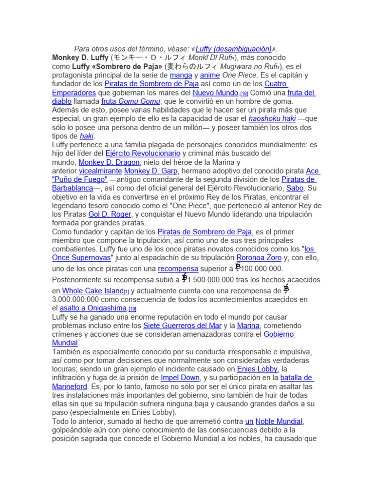 One Piece Luffy | PDF