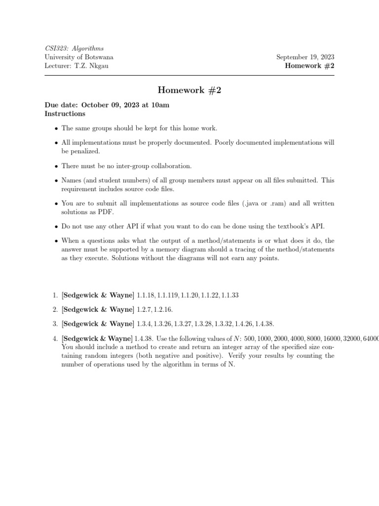 Csi323 Hw2 | PDF | Computers