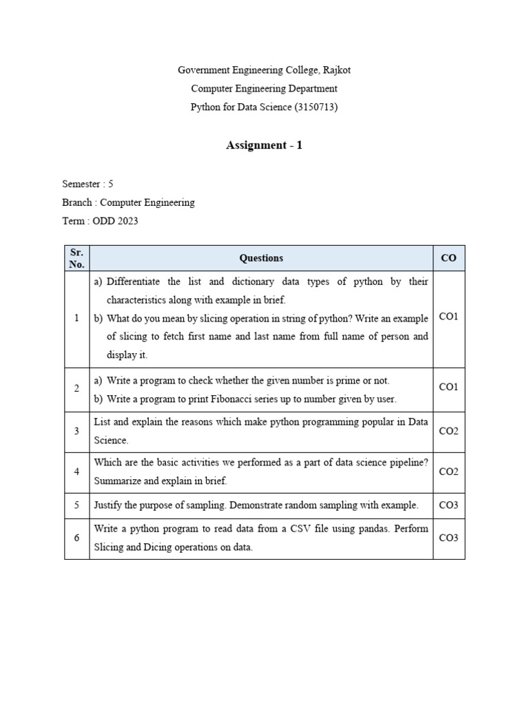 PDS Assignment 1 | PDF | Technology & Engineering