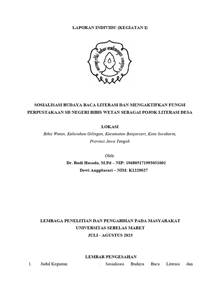 Pojok Literasi Desa: Sosialisasi Baca SD Bibis | PDF | Sejarah