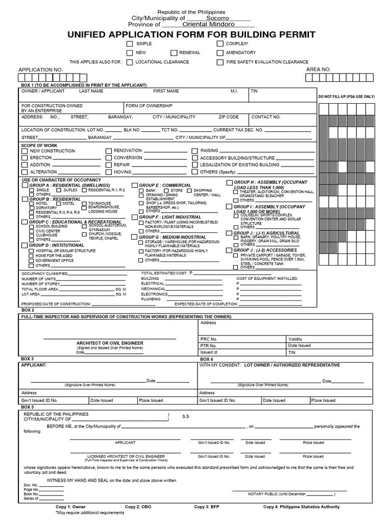 Unified Application of Building Permit | PDF