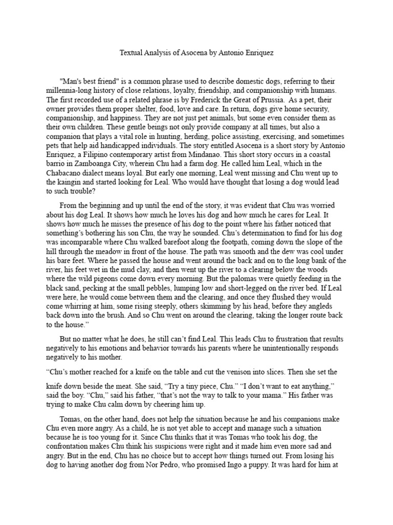 Garcia Textual Analysis of Asocena | PDF | Grief | Dogs