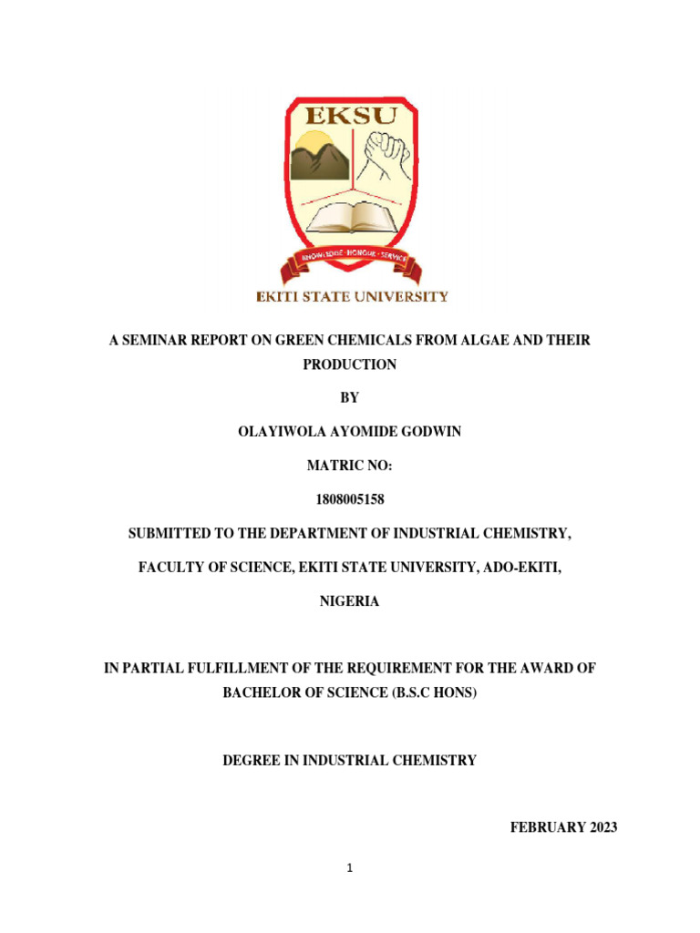 Olayiwola Ayomide Godwin Seminar | PDF