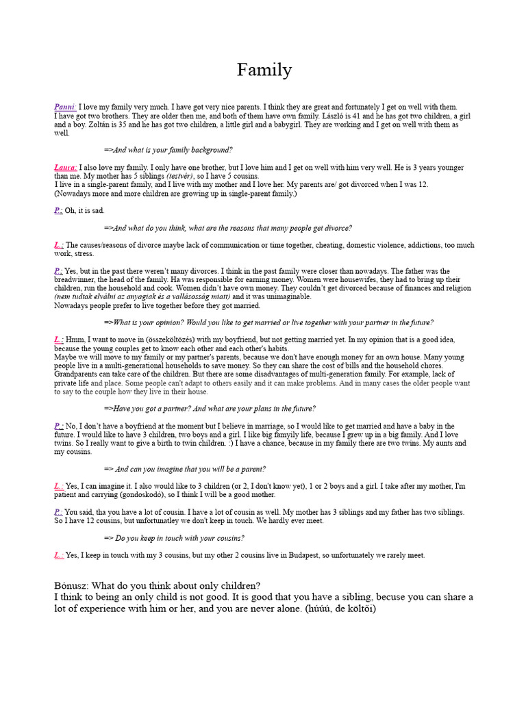 Family Discussion | PDF | Human Development | Social Psychology