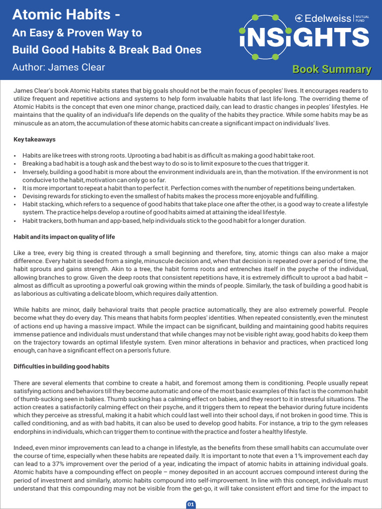 AtomicHabits Summary | PDF