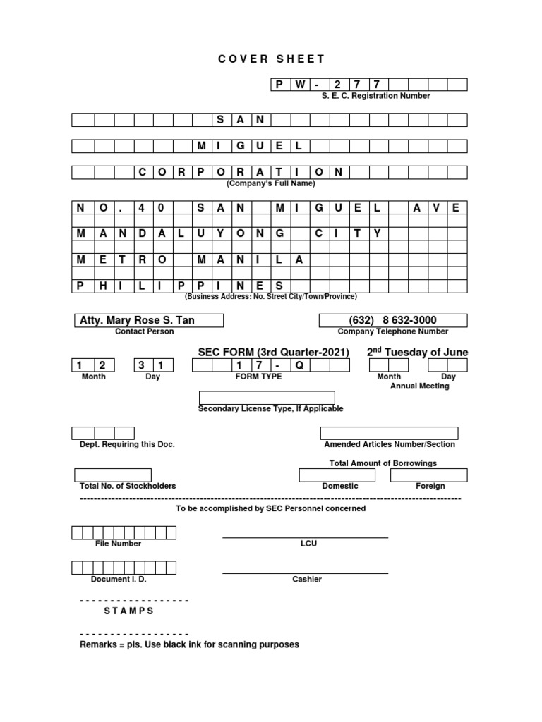 SMC 17Q (3rd Quarter 2021) Final | PDF