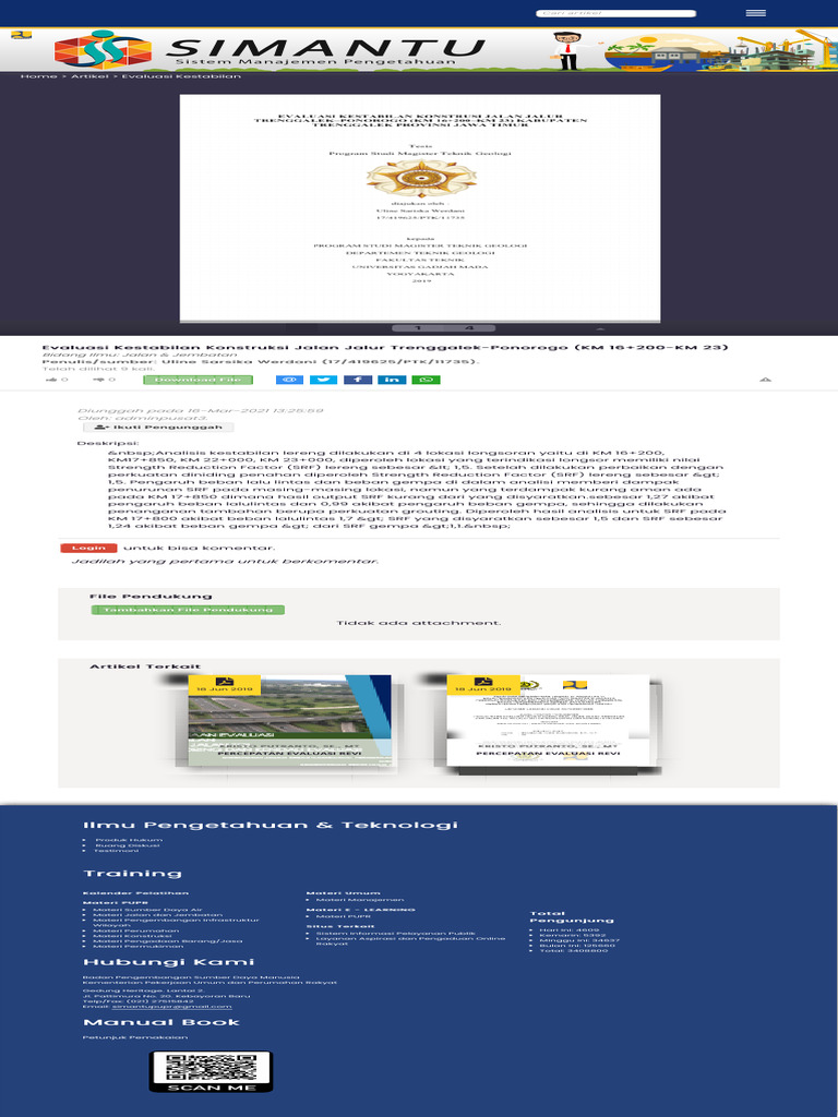 SIMANTU Kementerian PUPR Evaluasi Kestabilan | PDF SIMANTU Kementerian PUPR Evaluasi Kestabilan | PDF
