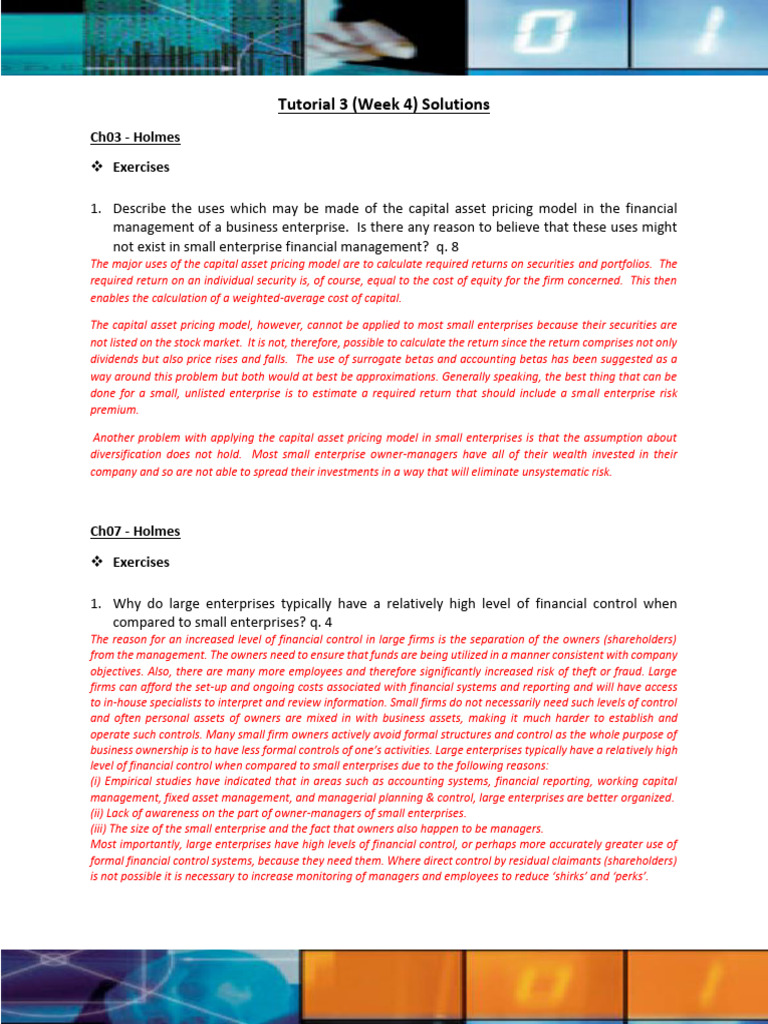 Tutorial 3 Solutions | PDF