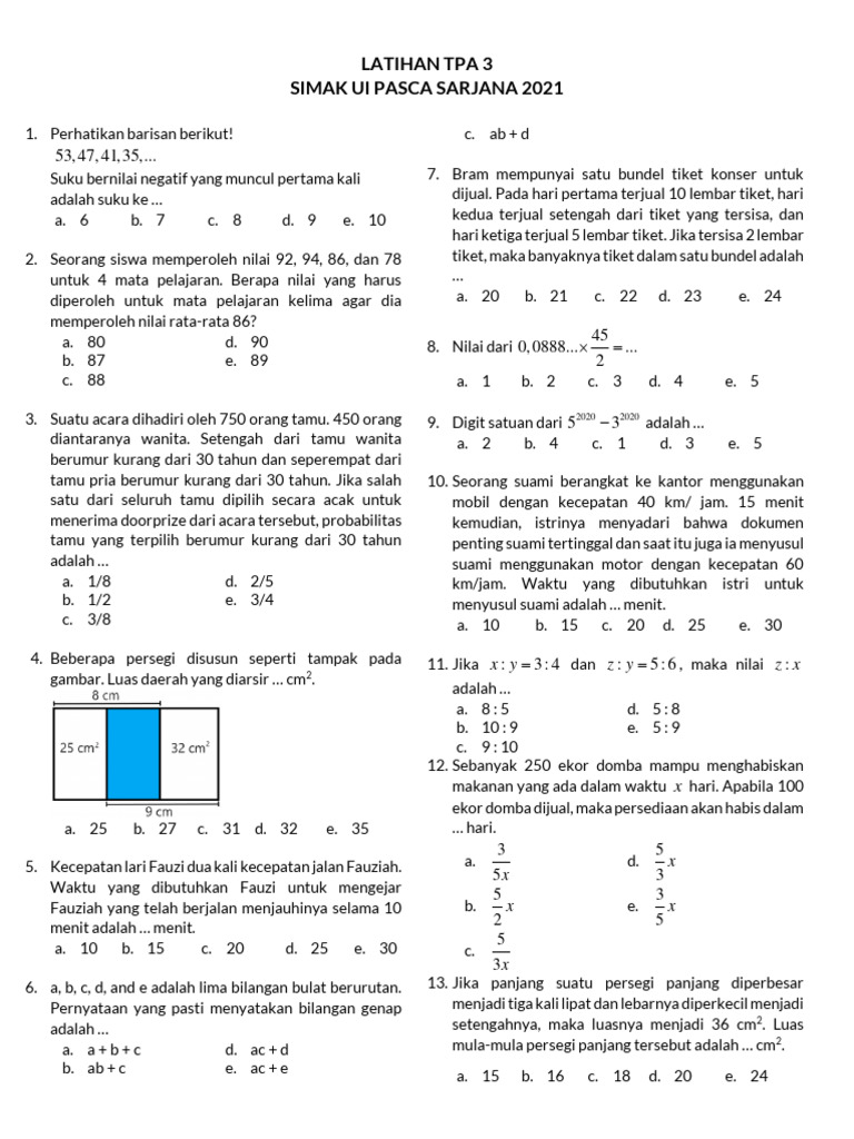 Tpa 3 Simak Ui Pasca November 2021 | PDF