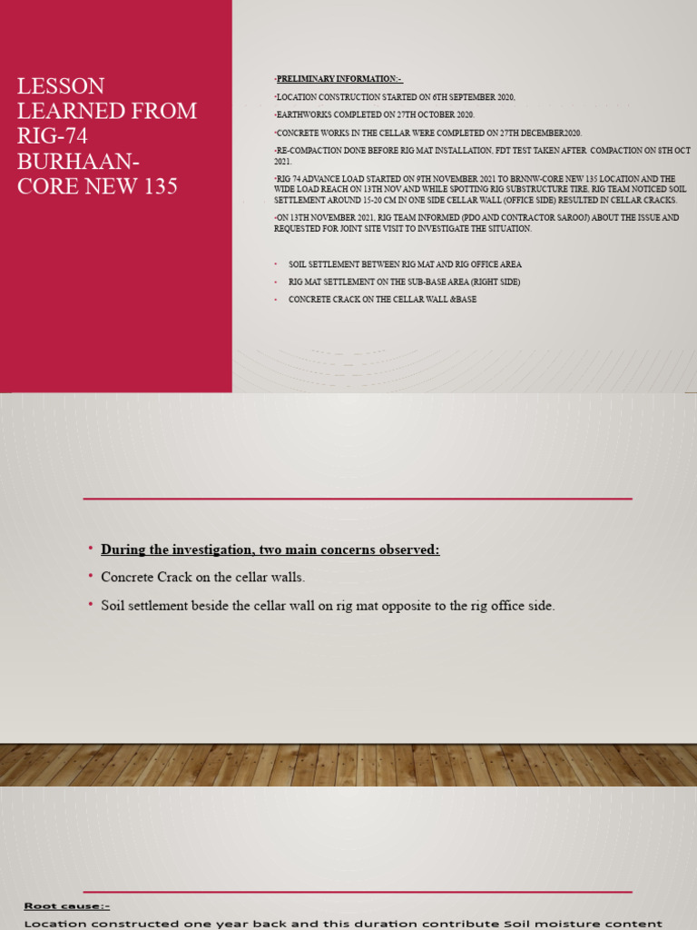 Lesson Learn From RIG-74 BURHAAN - CORE NEW 135 | PDF