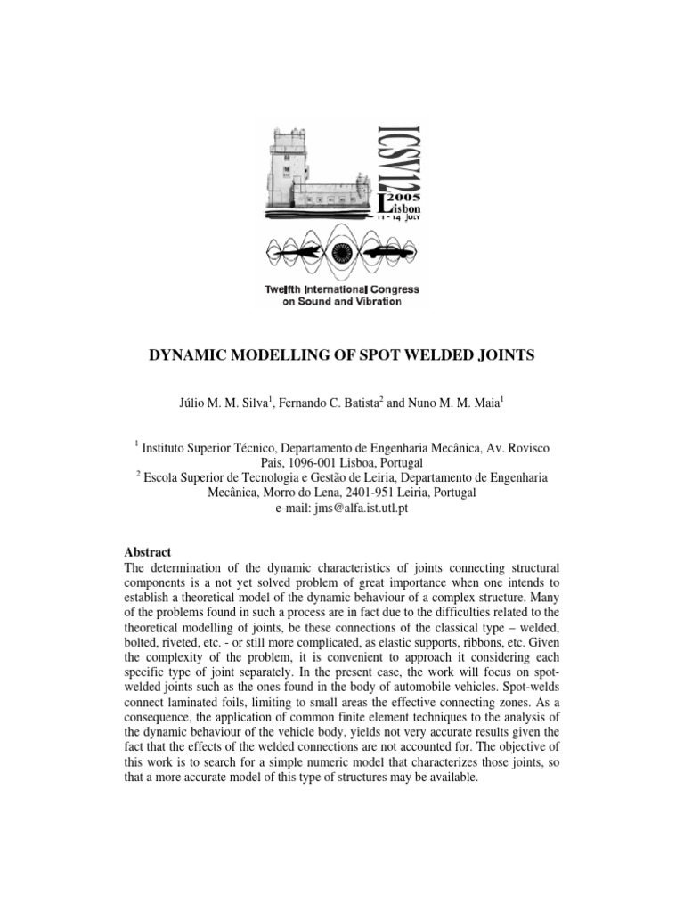 Dynamic Modelling of Spot Welded Joints | PDF | Finite Element Method ... Dynamic Modelling of Spot Welded Joints | PDF | Finite Element Method ...