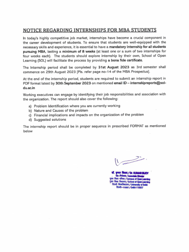 Internship Notice | PDF