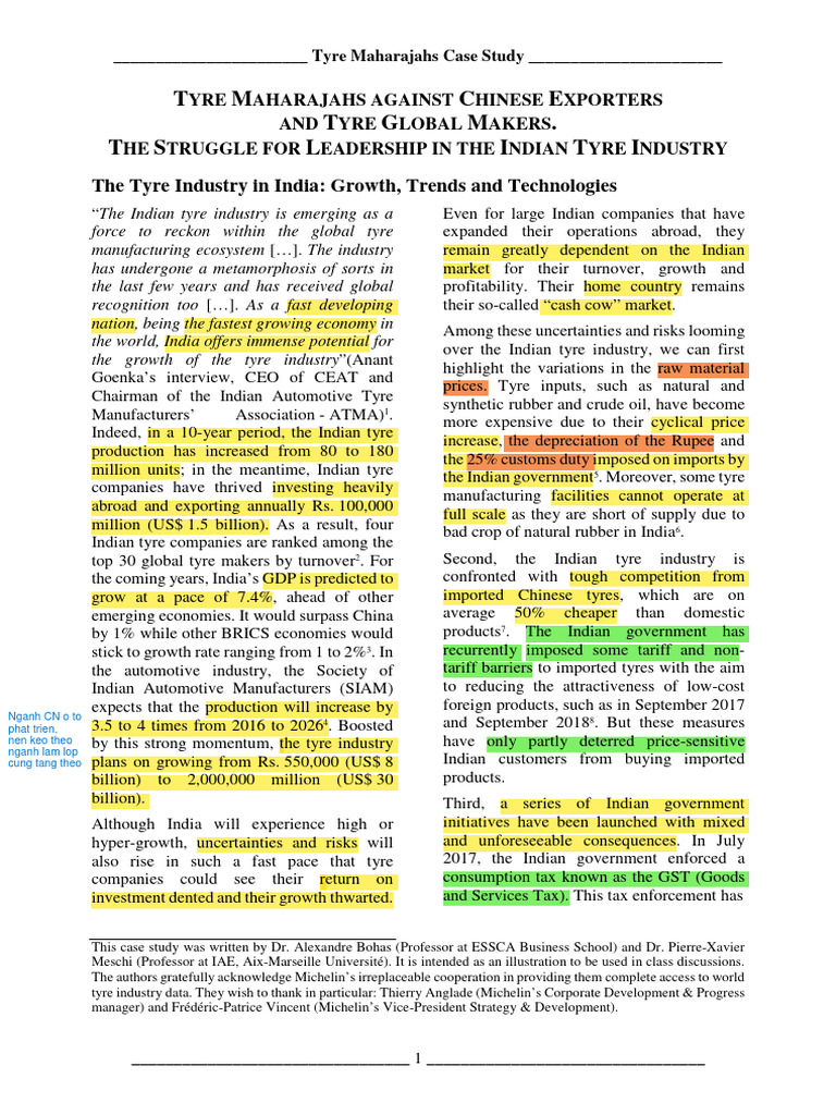 Case Study - Tyre | PDF | Tire | Economies