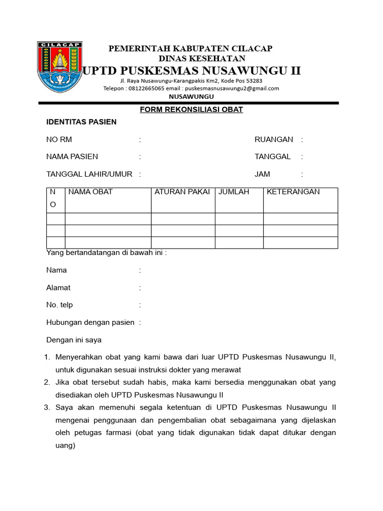 Form Rekonsiliasi Obat | PDF