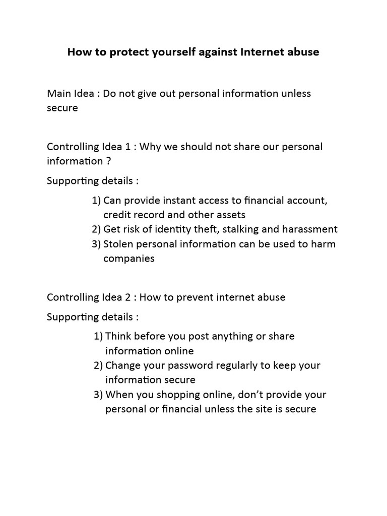 How To Protect Yourself Against Internet Abuse | PDF
