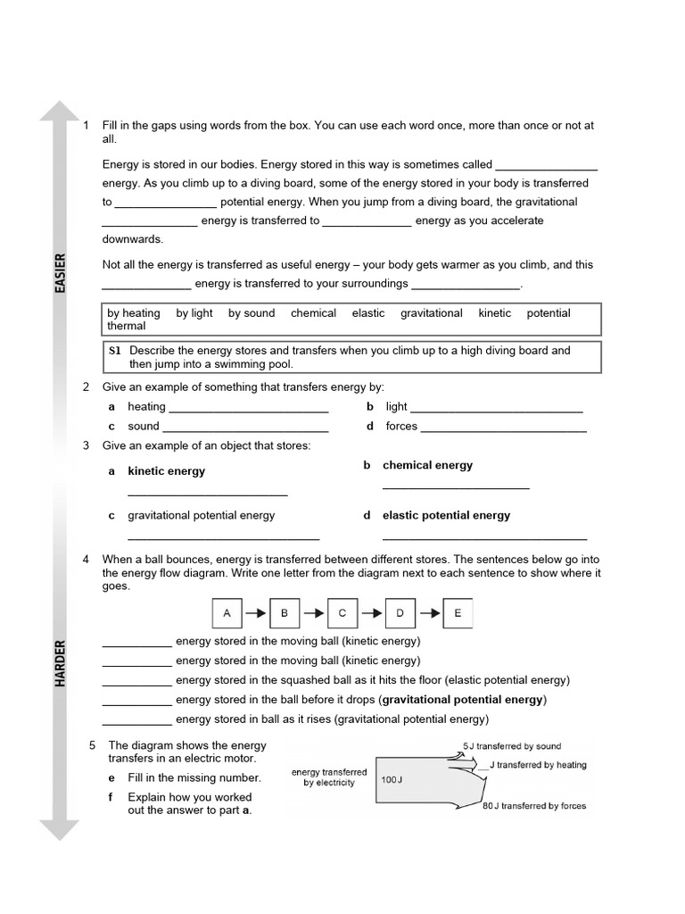 Energy Worsheet | PDF