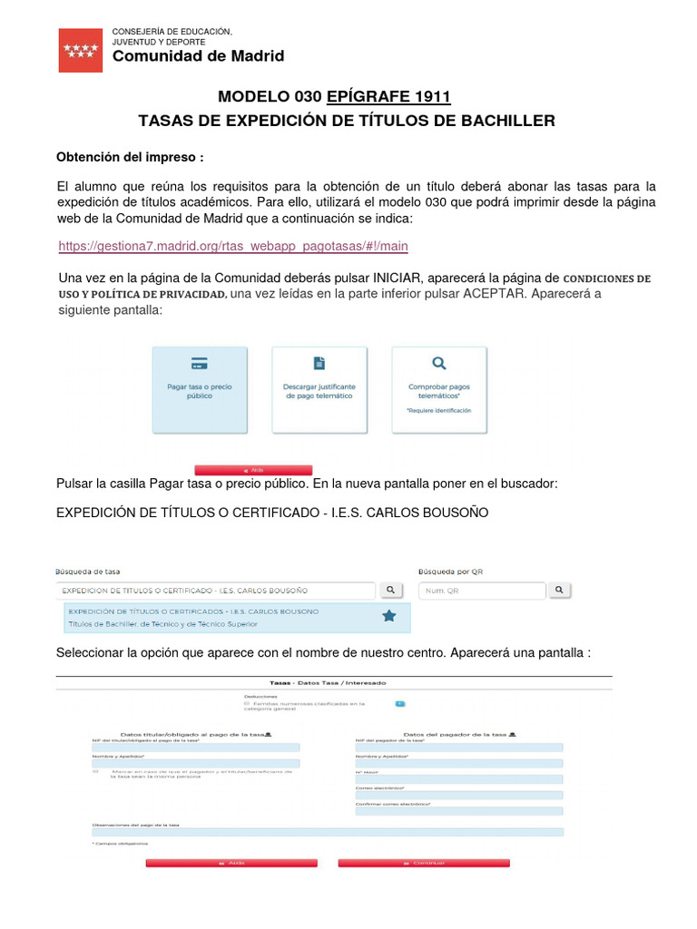 Modelo 030 Instrucciones | PDF