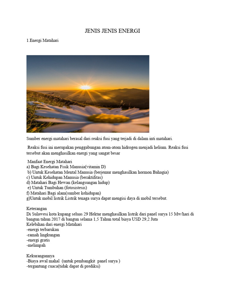 Jenis Jenis Energi (Revisi) | PDF