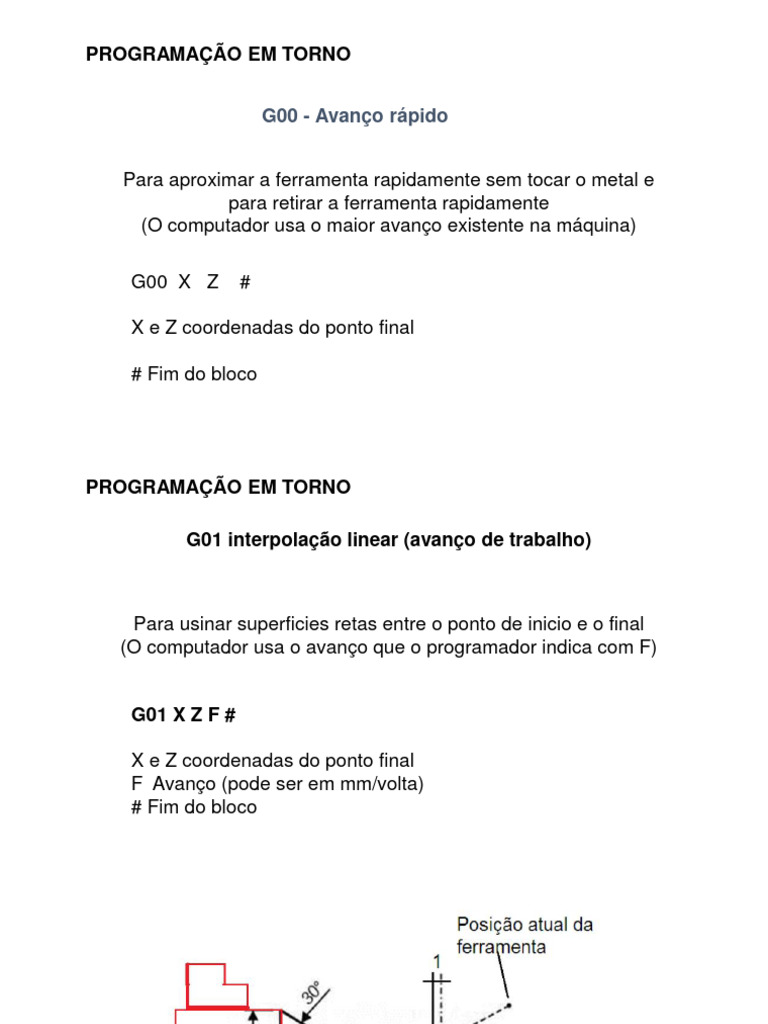 Programação CNC em Torno: Exemplos Práticos | PDF | Geometria