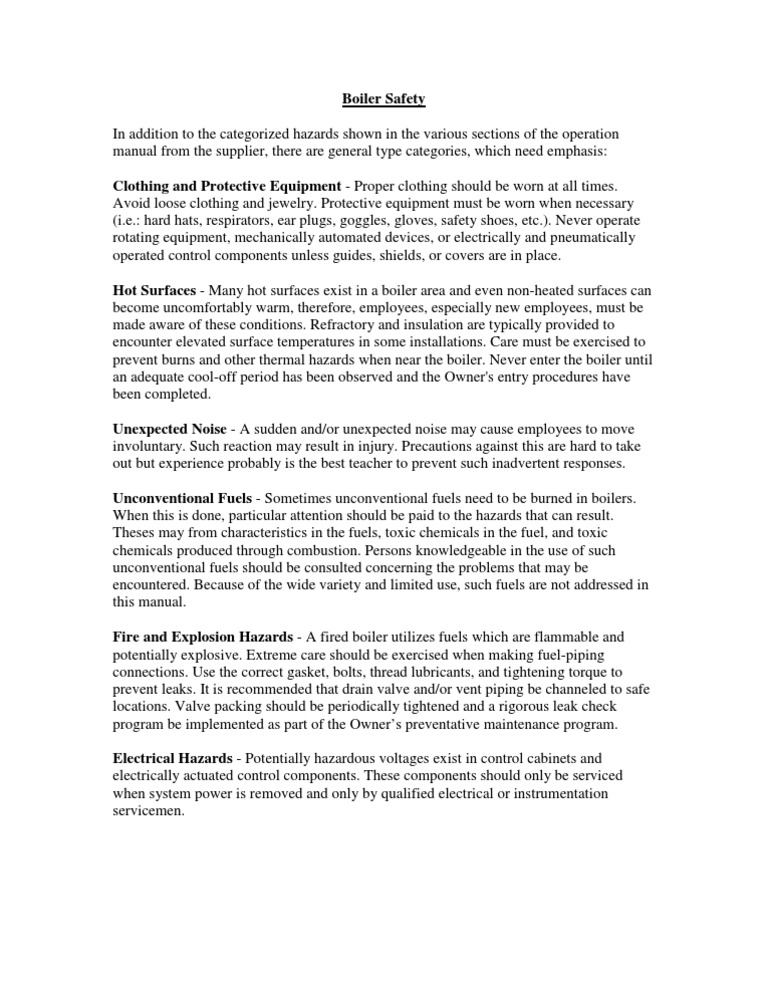 Boiler Safety | PDF | Personal Protective Equipment | Valve