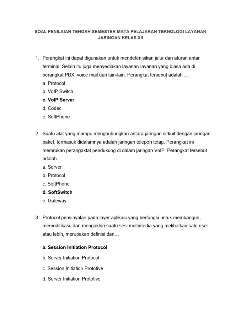 Soal UTS Ganjil TLJ Kelas 12 | PDF