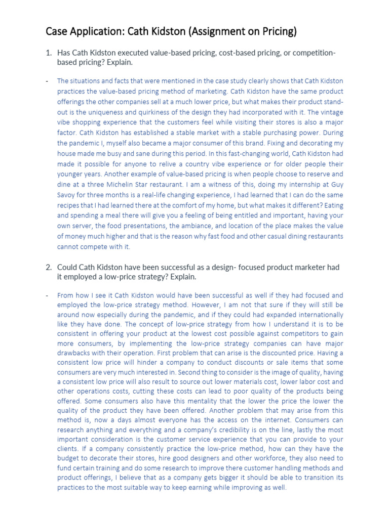 Case Application - Cath Kidston | PDF