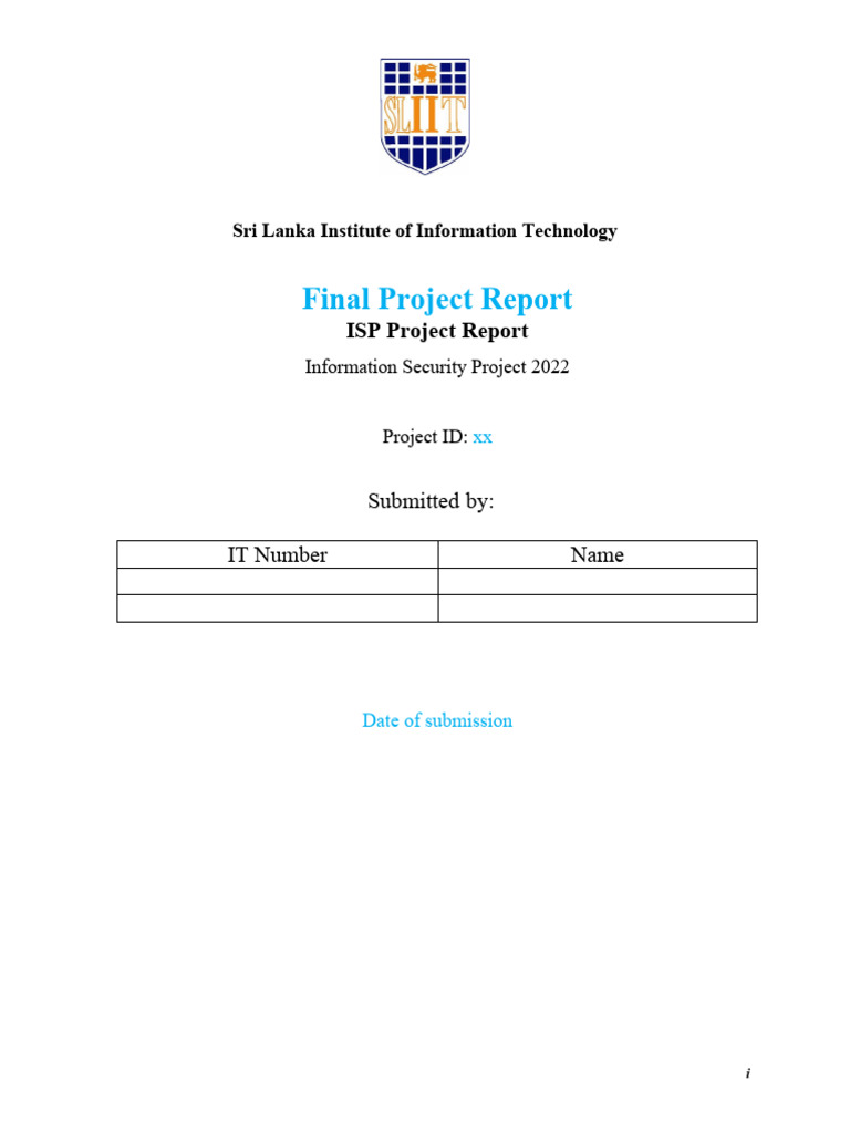 ISP FinalReport Template | PDF | Computers