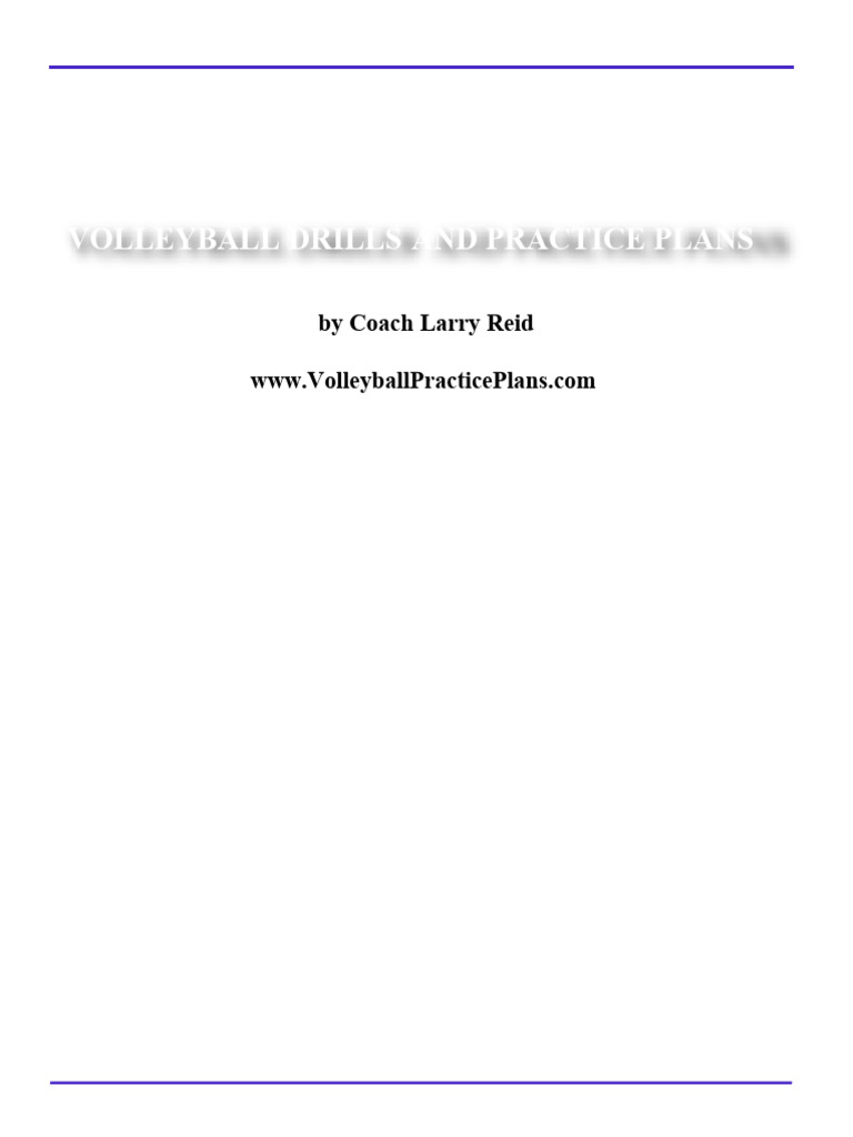Volleyball Drills Practice Plan Book | PDF | Volleyball