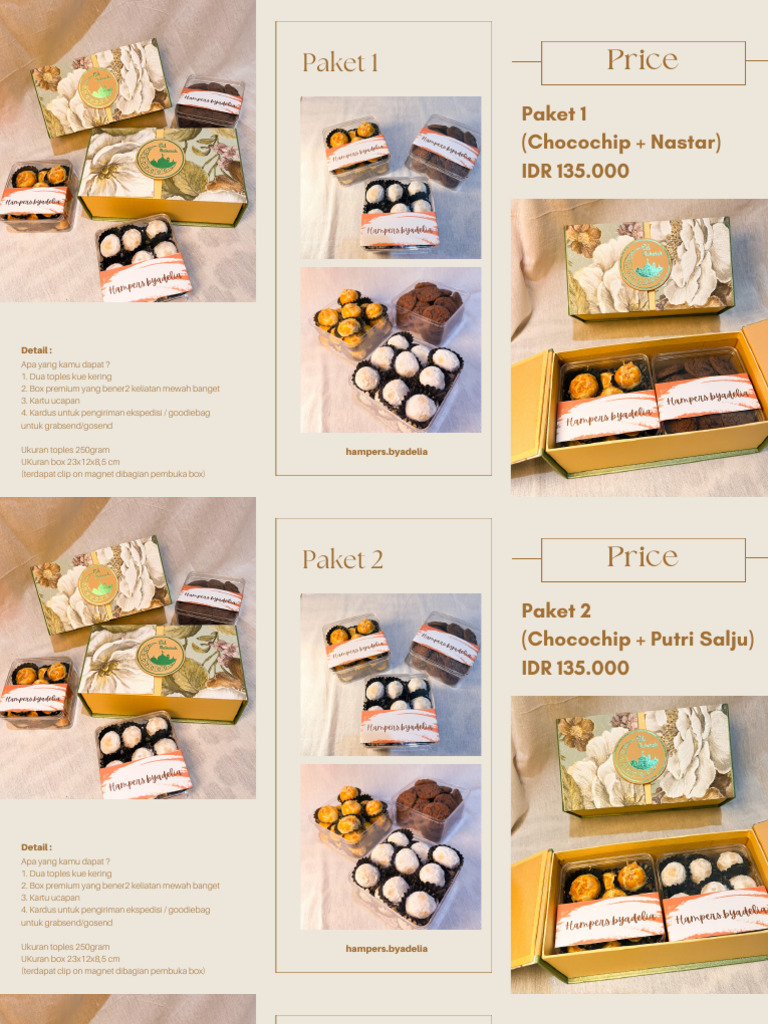 Pricelist Hampers Lebaran 2023 Packaging Box | PDF | Memasak, Makanan ...