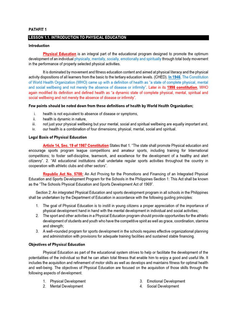 Reviewer Pathfit 1 | PDF | Self-Improvement