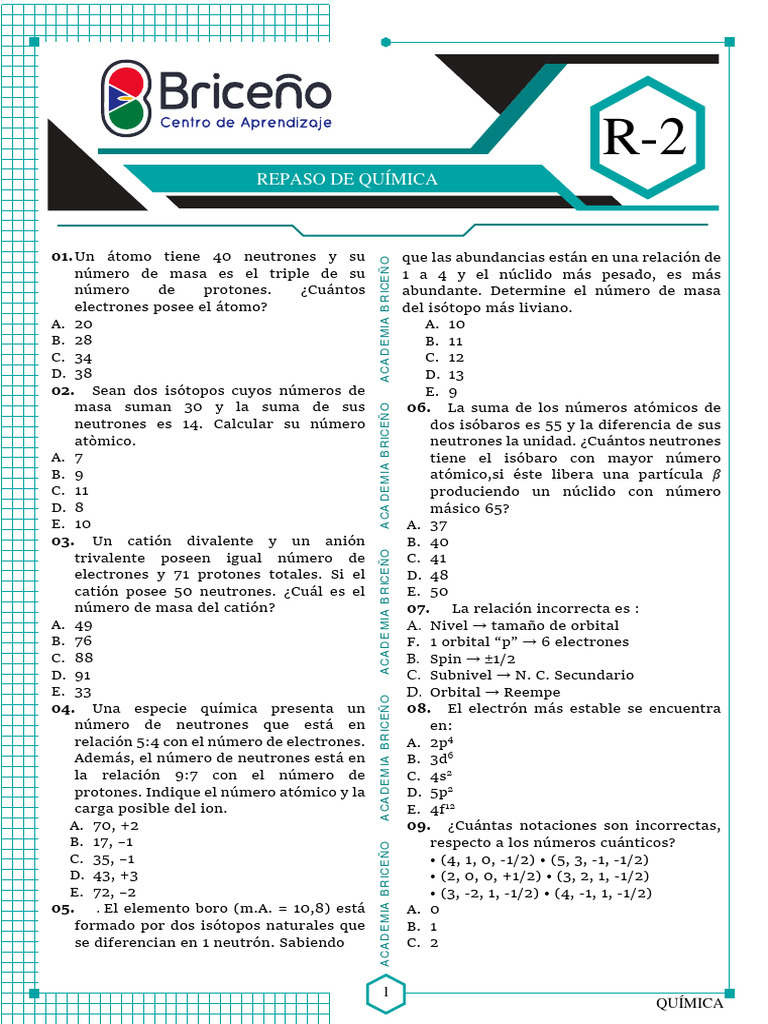 Práctica - Repaso Semana 02 | PDF | Enlace químico | Enlace covalente