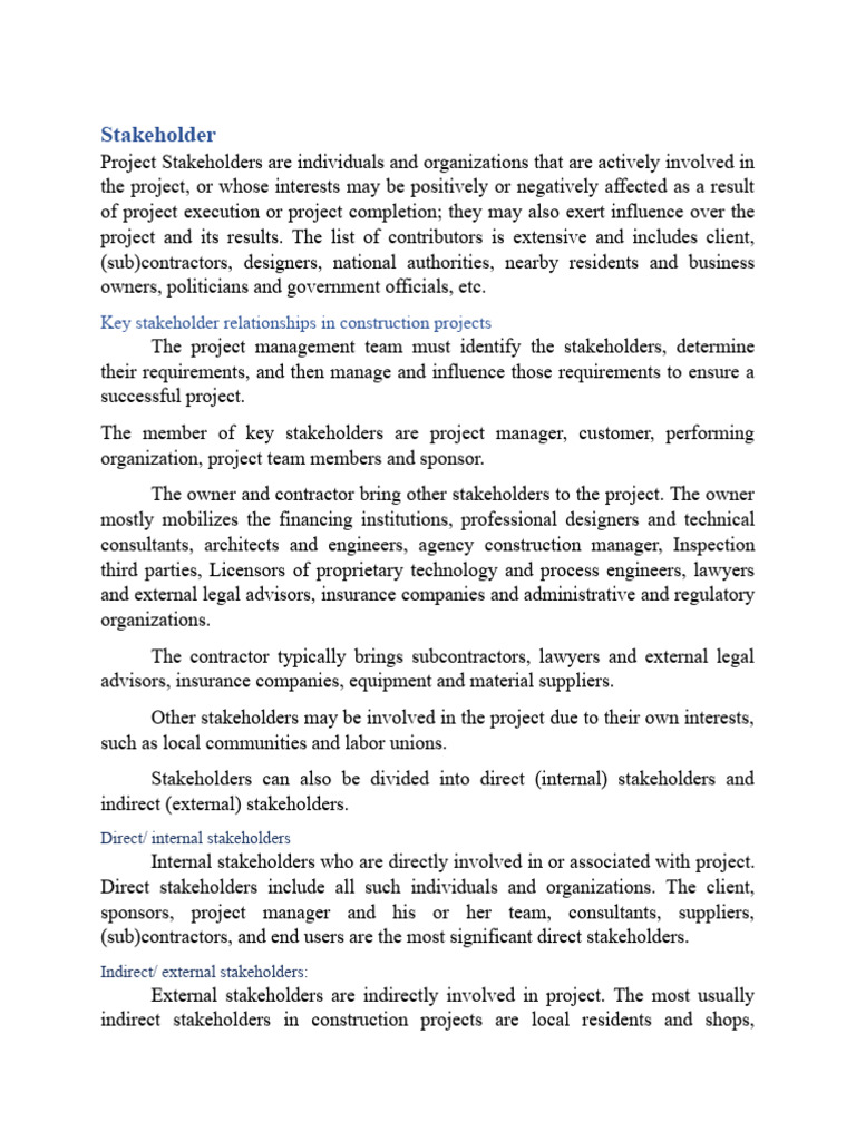 Stakeholder | PDF