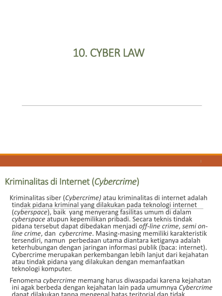 Bab 10. CYBER LAW | PDF