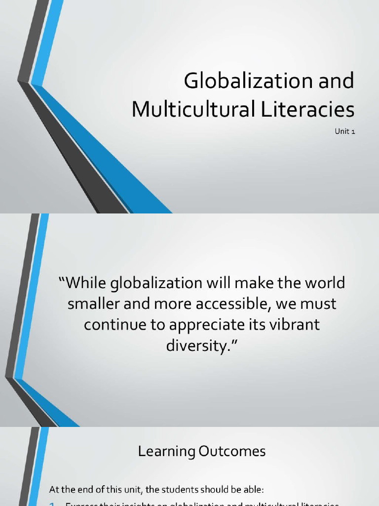 Lesson 2. Globalization and Multicultural Literacies | PDF