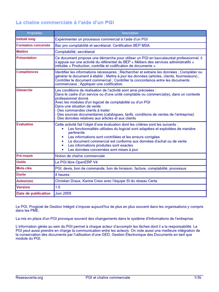 Chaine Documentaire Avec PGI | PDF
