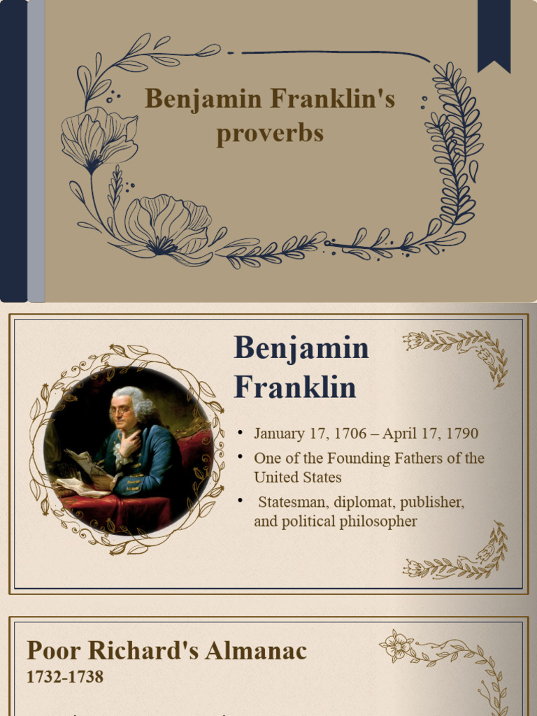 Benjamin Franklin's Proverbs | PDF