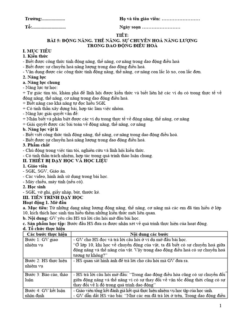 Bai 5. Dong Nang The Nang Trong Dao Dong Dieu Hoa | PDF