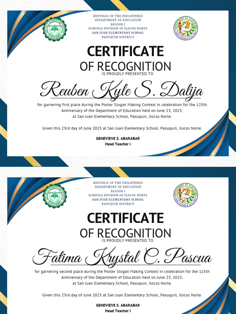 Blue Ivory Modern Professional Recognition Certificate | PDF | Governance | Philippines