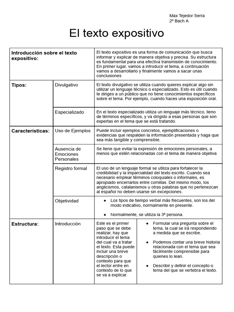 El Texto Expositivo | PDF