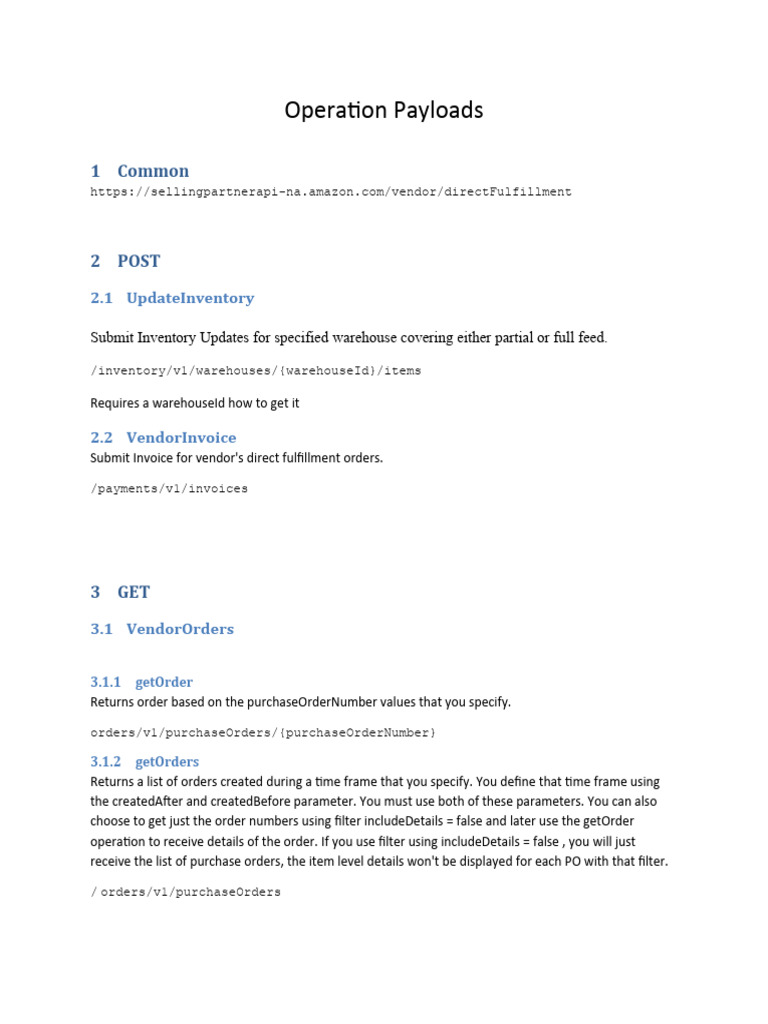 Operation Payloads | PDF