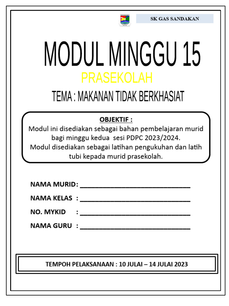 Modul Minggu 15 (RPH 2023) | PDF